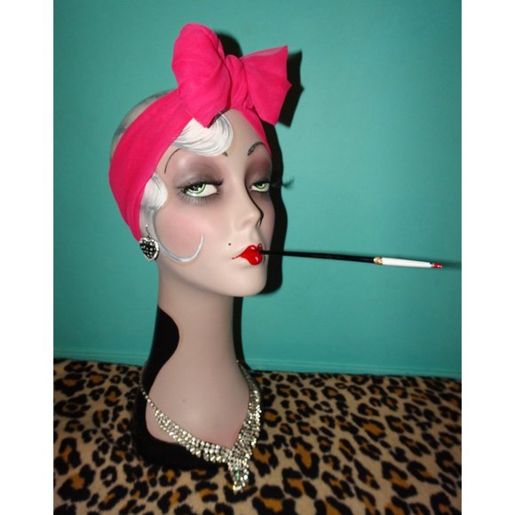 Vintage | Accessories | Vintage Sheer Pink Scarf Pinup Retro Rockabilly ...